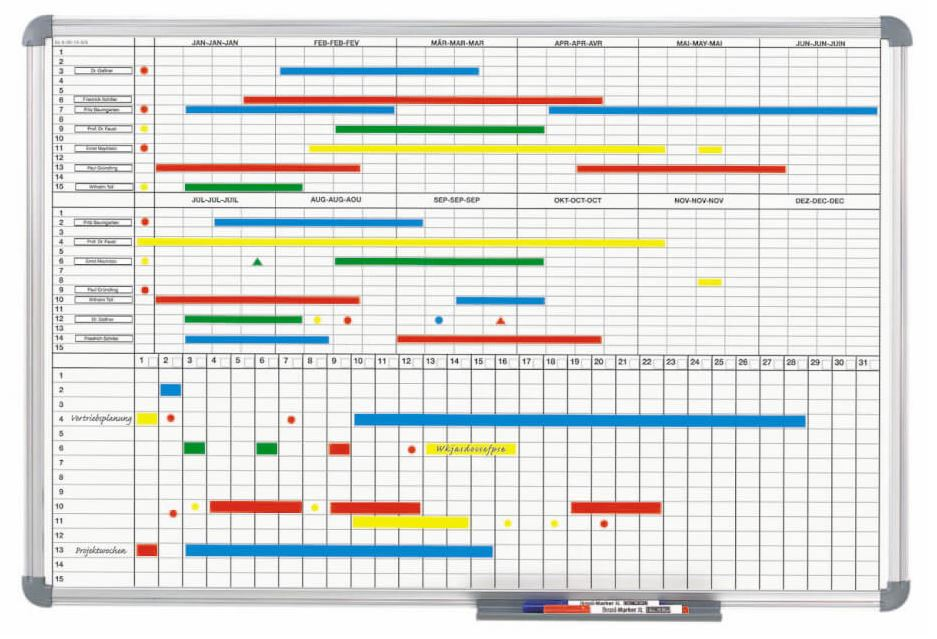 Tableau pour Planning annuel et mensuel - 900 x 600 mm MAUL | ARC Registres